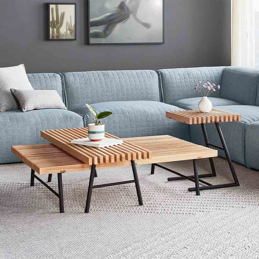 Transit, tables et bancs en bois massif et acier – Nüspace