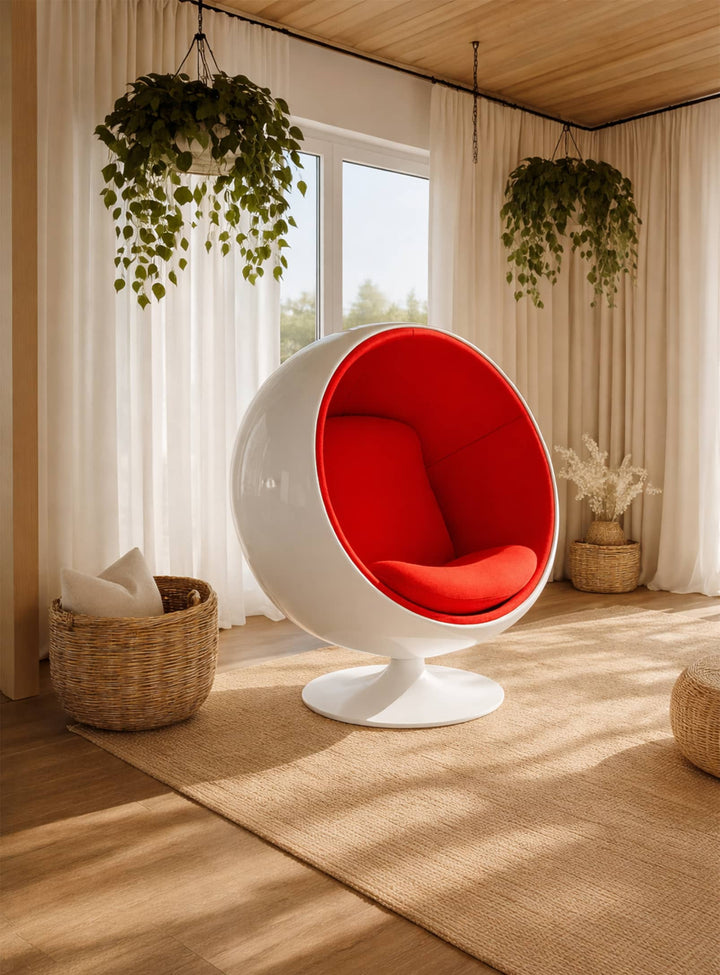 Ball: Round swivel metal armchair – Nüspace