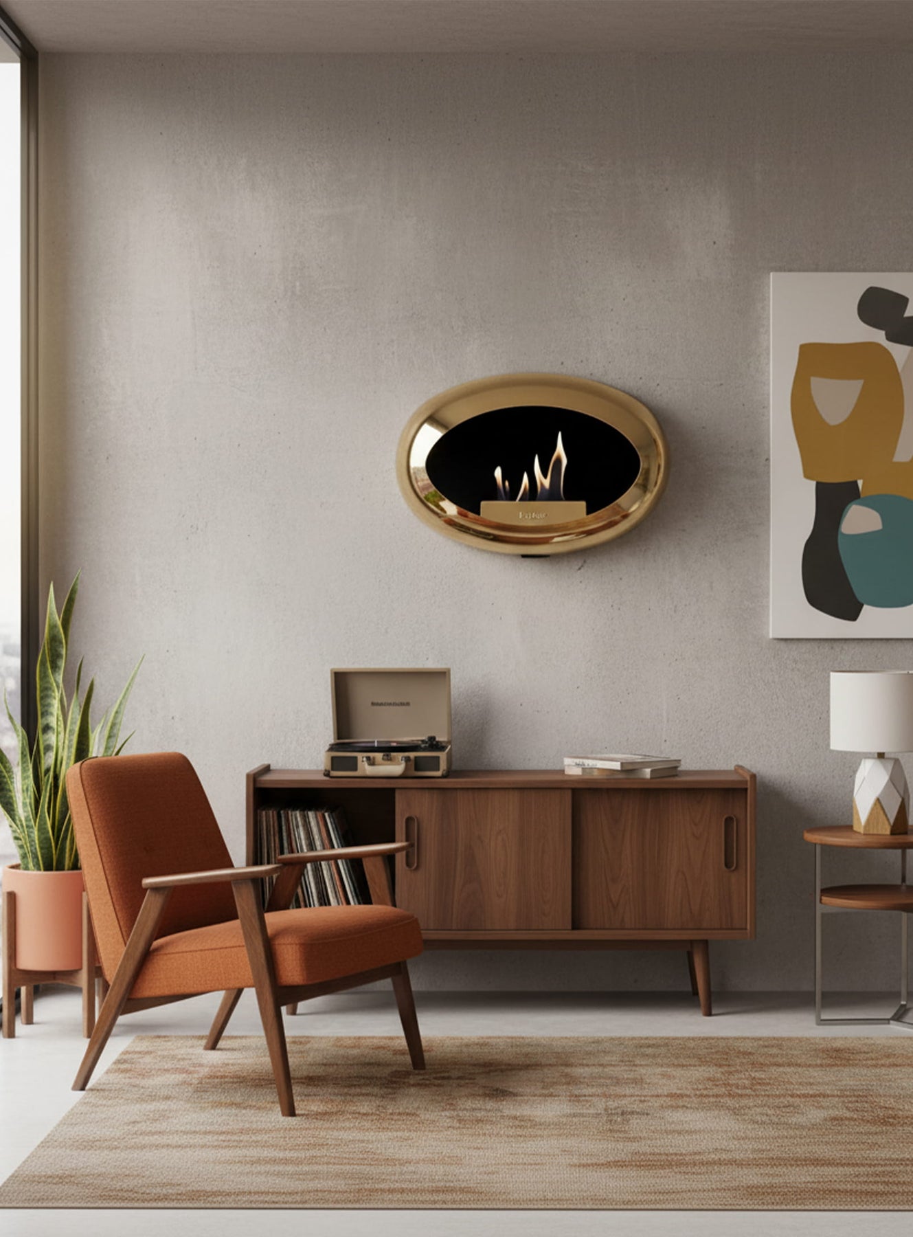 Wall Dome : Foyer mural en or rose - Le Feu – Nüspace